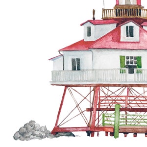 Thomas Point Shoal Lighthouse Printable, Illustration, Wall Art Print ...