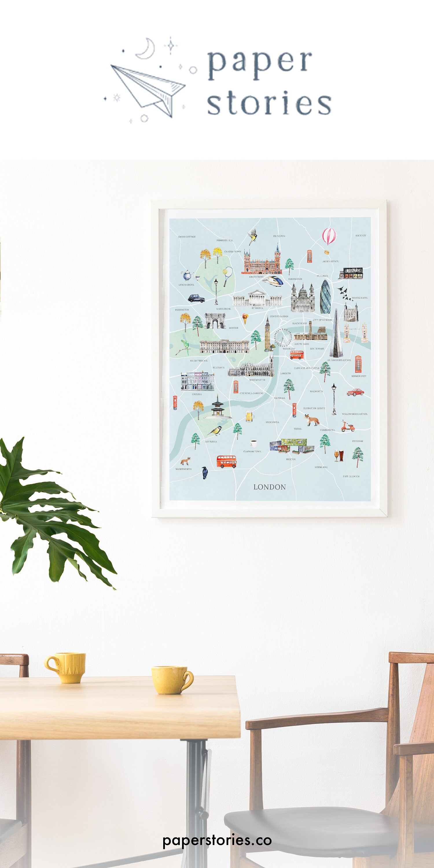 London City Map Art Print Watercolor City Map Travel | Etsy