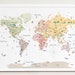 Earth Tones Educational World Map Boho Kids Wall Art Kids - Etsy