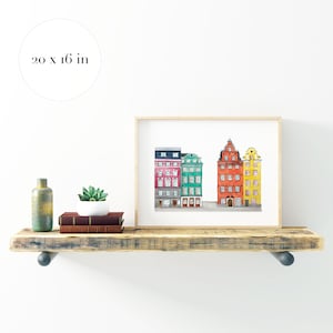 Stockholm Streetscape Illustrated Art Print | Gamla Stan | Travel Art ...