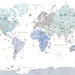 Canvas Cool Tones Educational World Map Travel Wall Art - Etsy