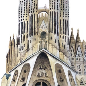 Sagrada Familia Printable, Illustration, Wall Print, Home Decor ...