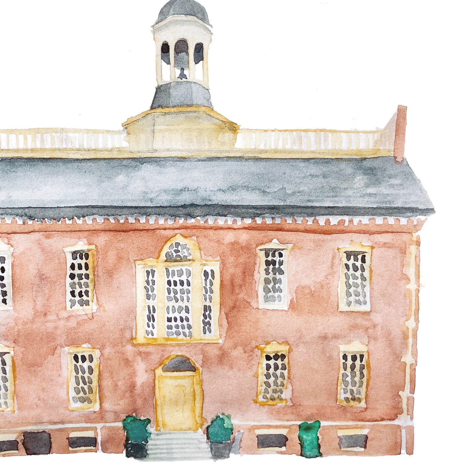 Dover Old State House Printable Illustration Wall Art Print - Etsy