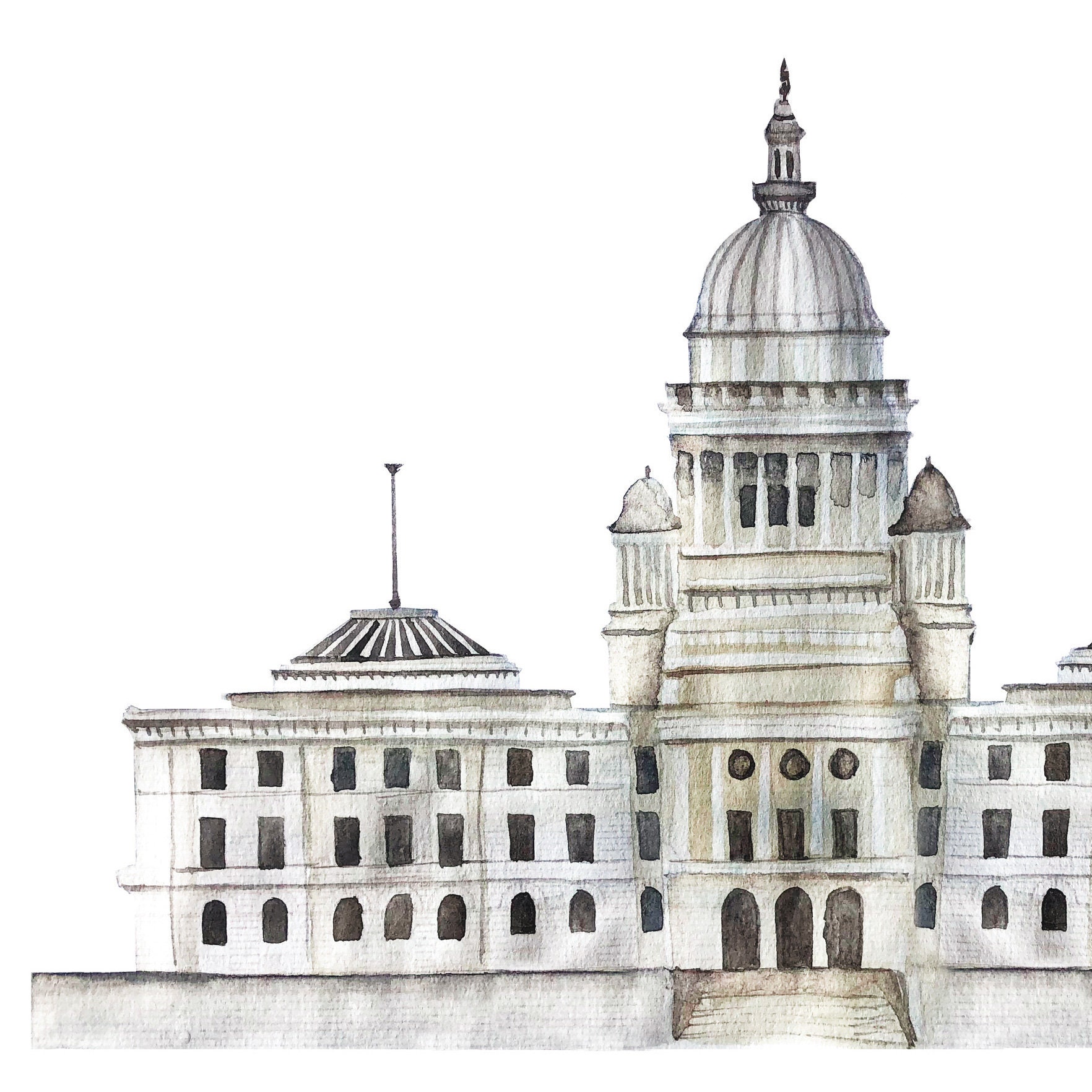Rhode Island State House Printable Illustration Wall Art | Etsy