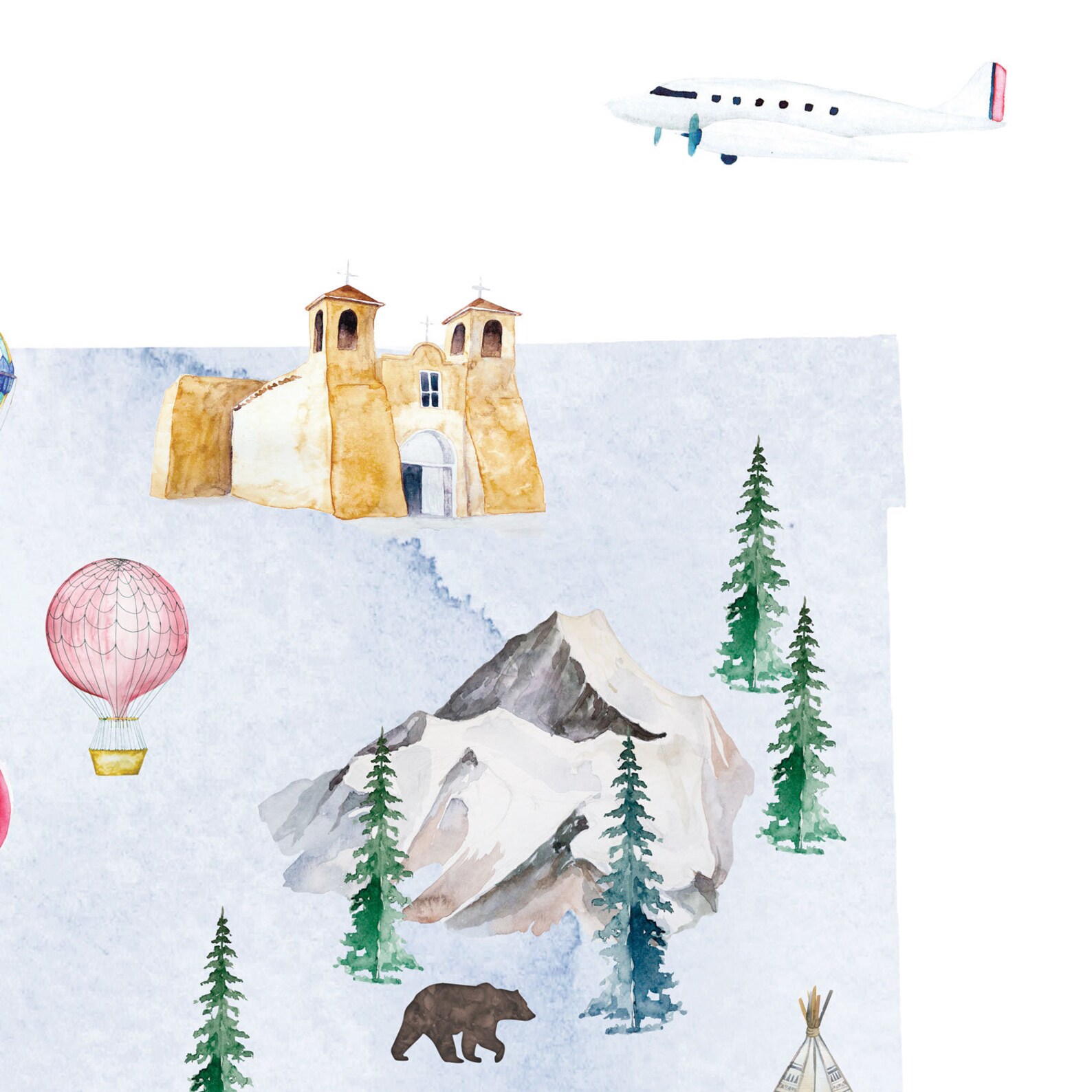 New Mexico Printable State Map Illustrated Wall Art Print | Etsy