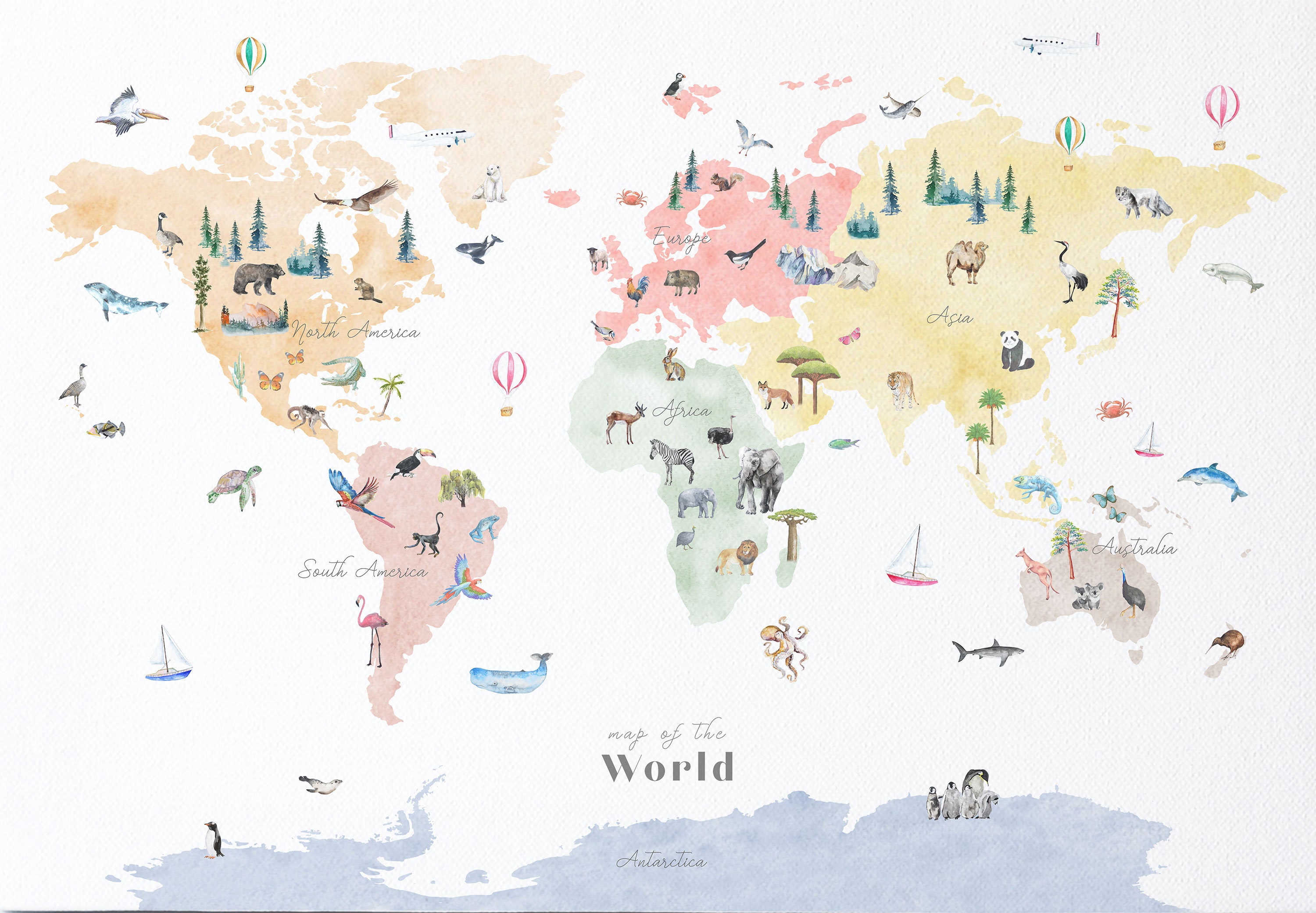 World Map Drawing For Kids