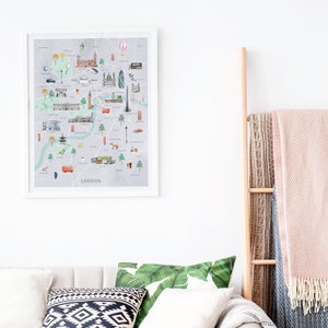 London City Map Art Print Watercolor City Map Travel | Etsy