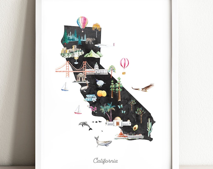California State Wall Map Large Print Poster 24x30 - Etsy India