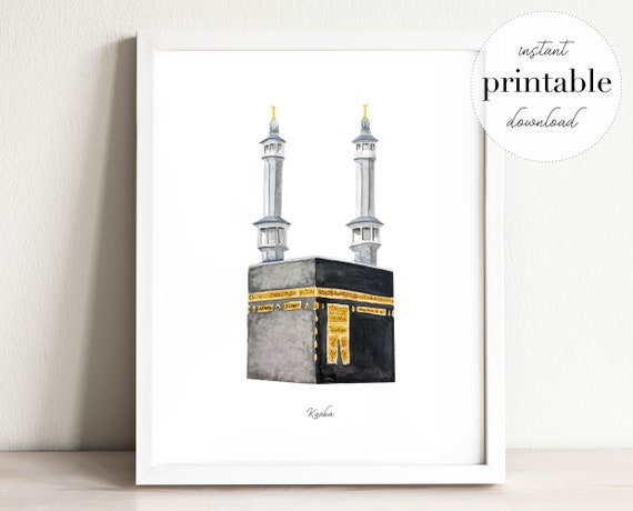 Kaaba Printable Illustration Wall Art Print Landmark Saudi - Etsy