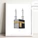 Kaaba Printable, Illustration, Wall Art Print, Landmark, Saudi Arabia ...