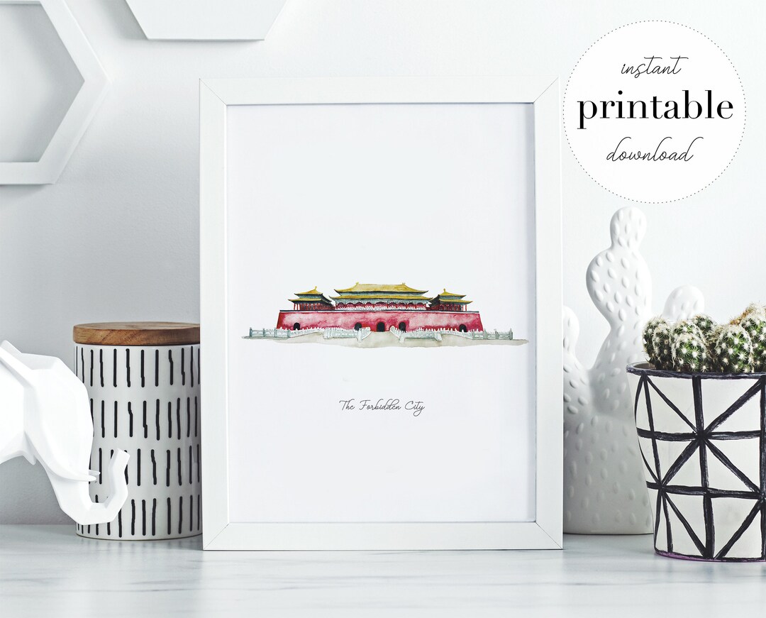 Forbidden City Printable, Illustration, Wall Art Print, Nursery Decor ...