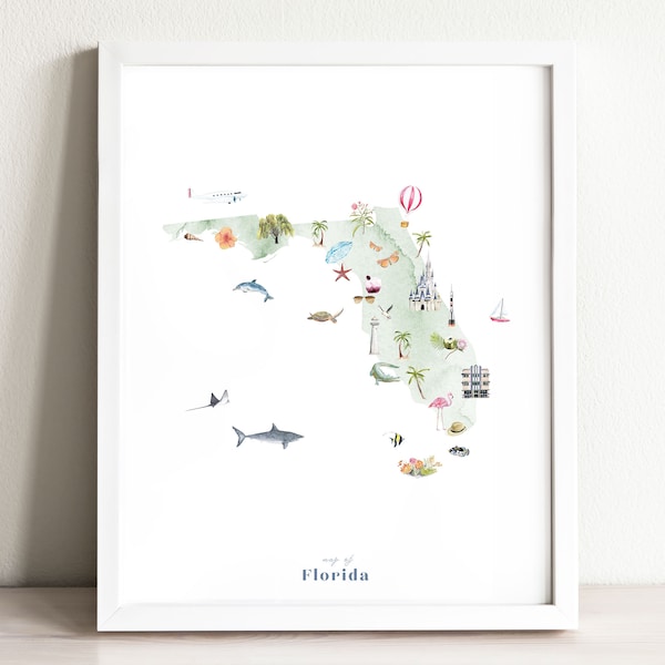Florida Map for Kids - Etsy