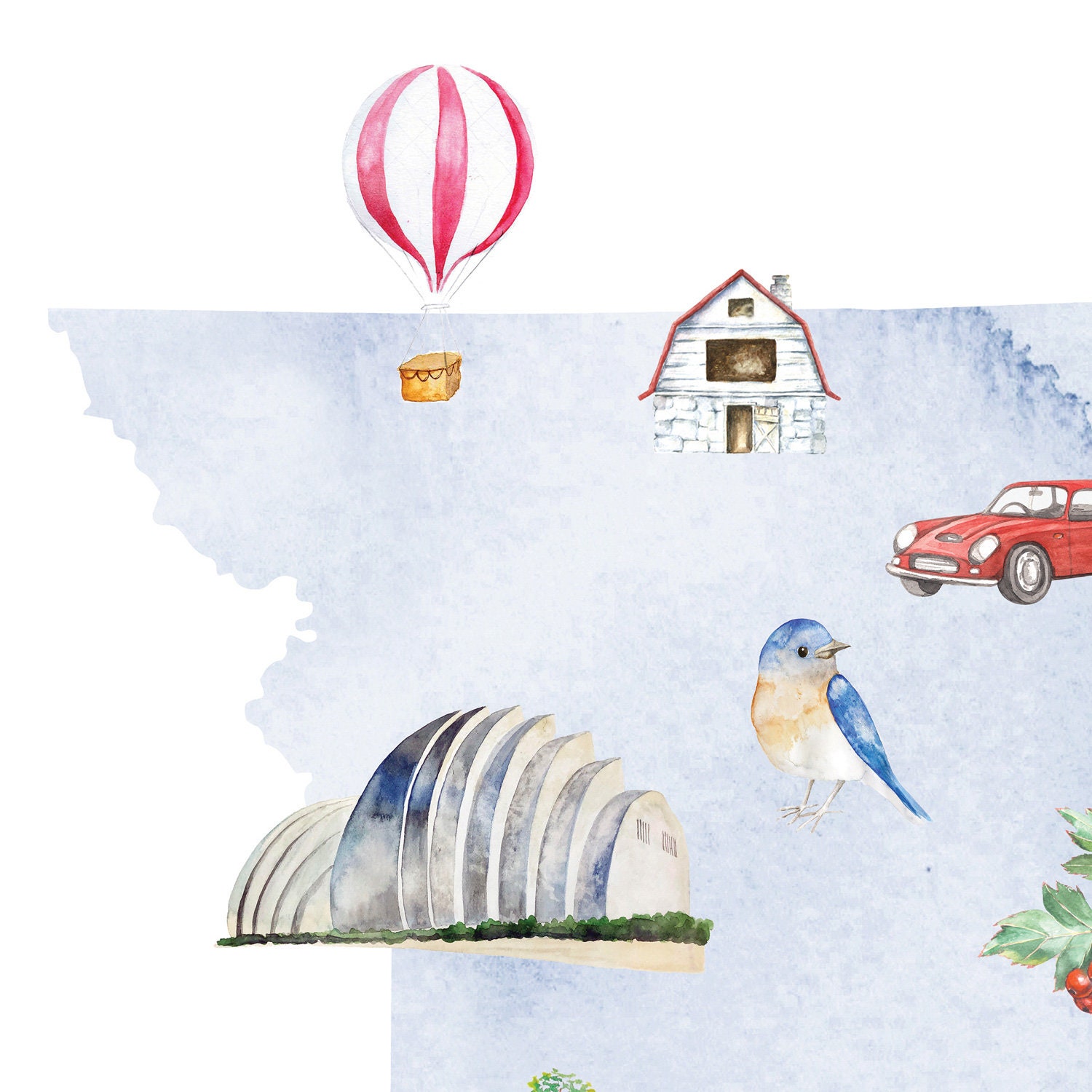 Missouri Illustrated State Map wall art print nursery decor | Etsy