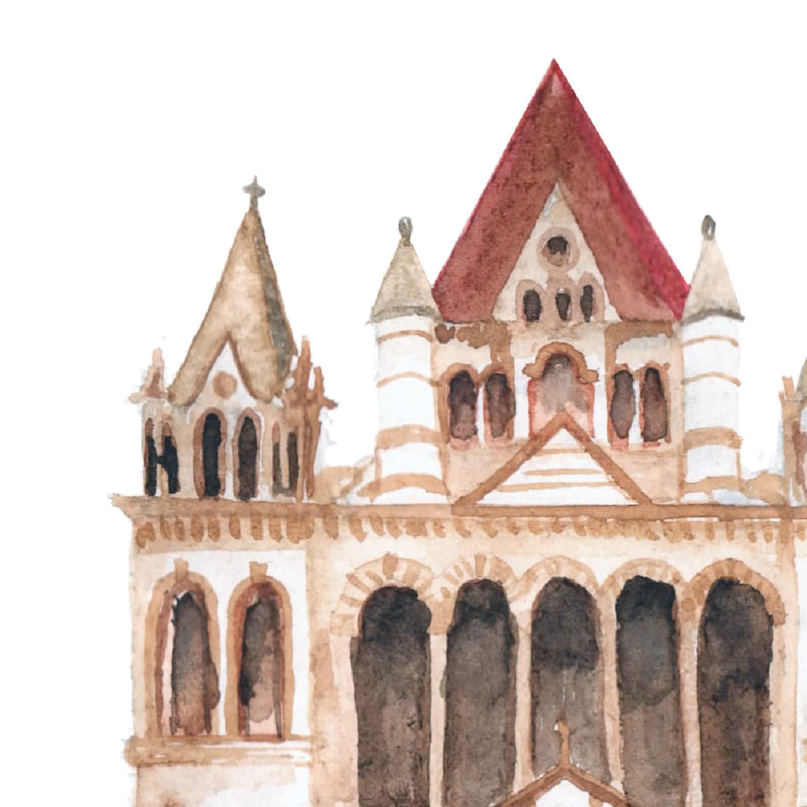 Trinity Church Boston Printable Illustration Wall Art Print - Etsy