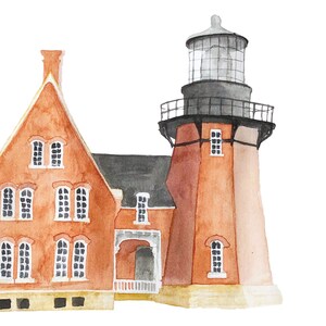 Block Island South East Lighthouse Printable, Illustration, Wall Art ...