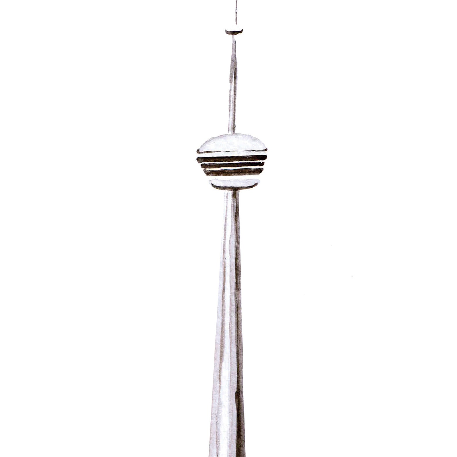 CN Tower Printable Illustration Wall Art Print Landmark - Etsy