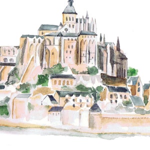 Mont Saint Michel Printable, Illustration, Art Print, Nursery Decor ...