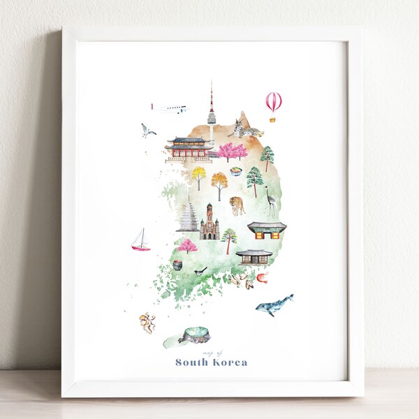 Korea Travel Poster - Etsy