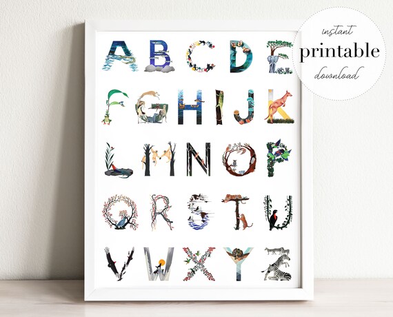Etsy Alphabet Wall Poster Art