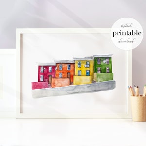 Cape Town Bo-kaap Illustrated Printable | South Africa | Travel Art ...