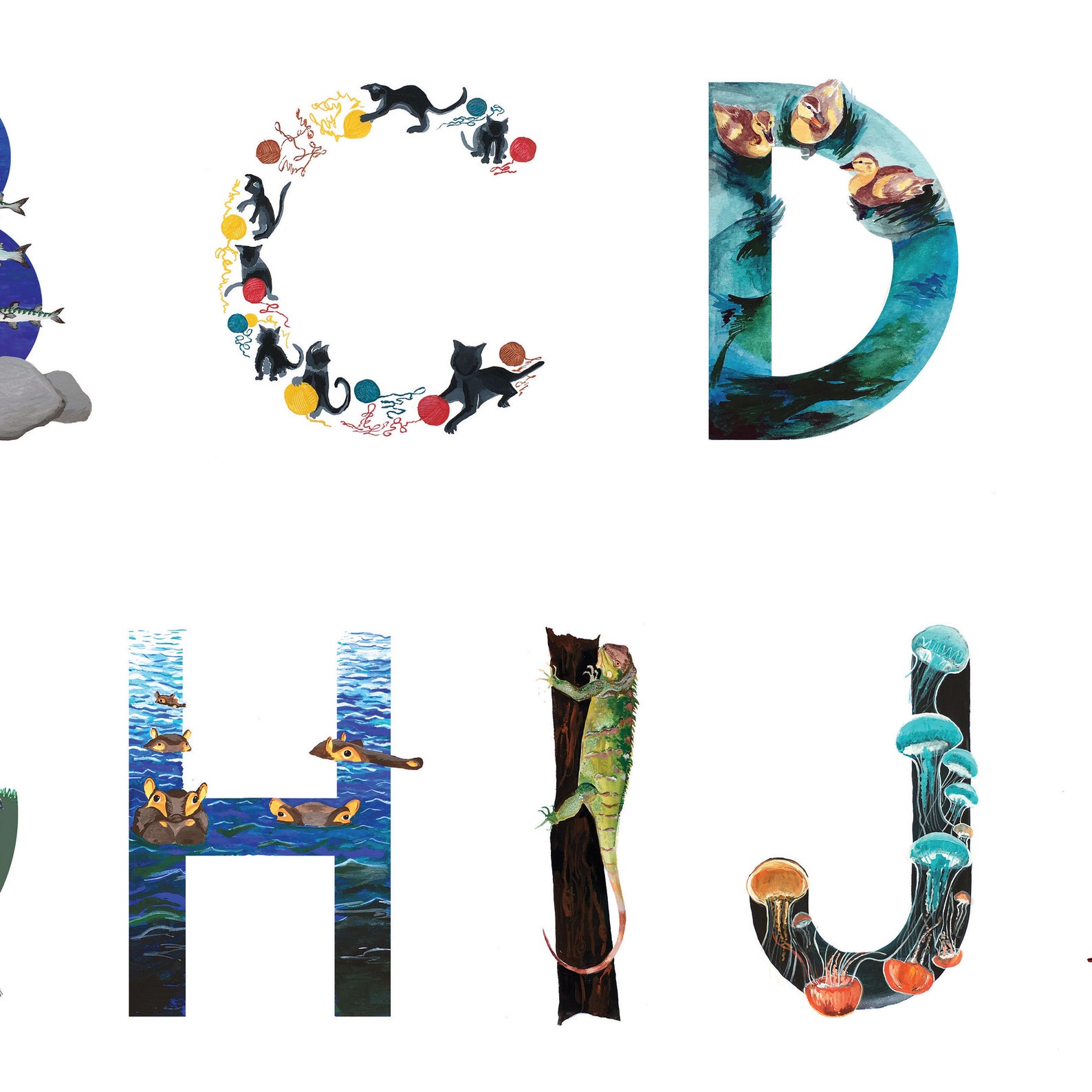 Animal Alphabet Printable Alphabet Poster Nursery Wall Art - Etsy