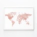 Pink World Map Printable, Illustration, Wall Art Print, Nursery Decor ...