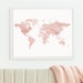 Pink World Map Printable, Illustration, Wall Art Print, Nursery Decor ...