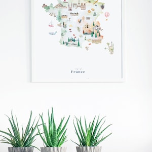 France Illustrated Map Printable Wall Art Print Nursery - Etsy