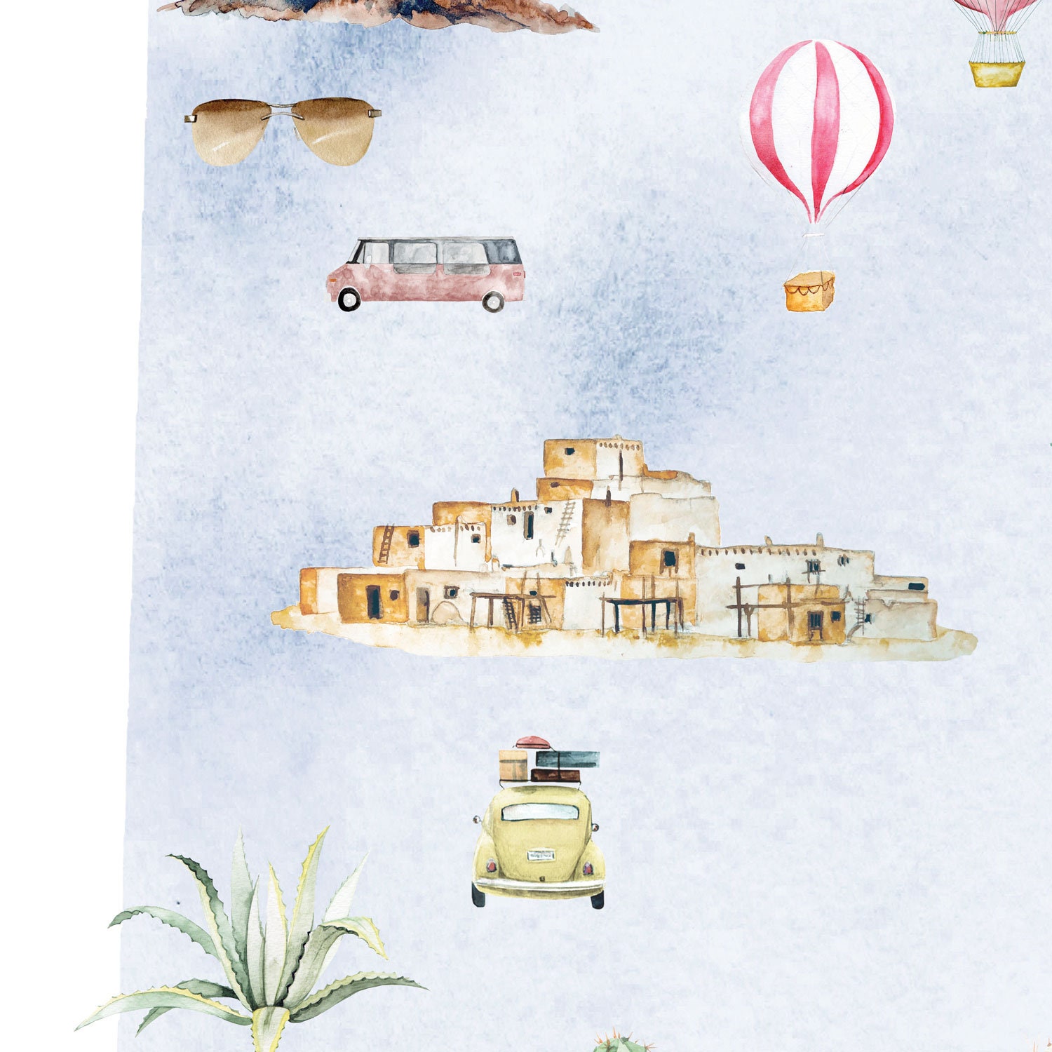 New Mexico Printable State Map Illustrated Wall Art Print | Etsy