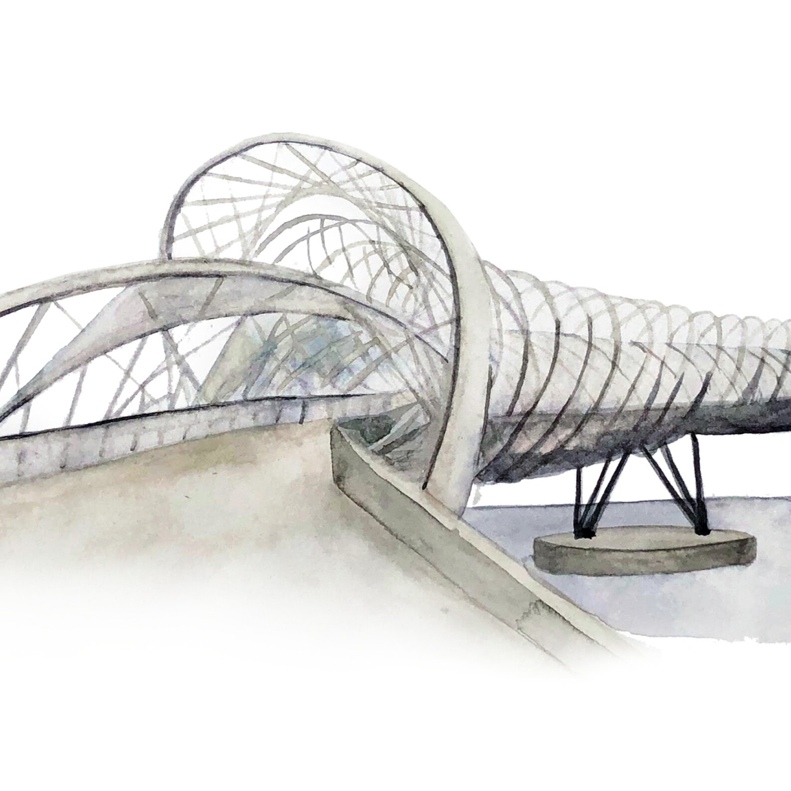 Helix Bridge Printable Illustration Wall Art Print Home - Etsy