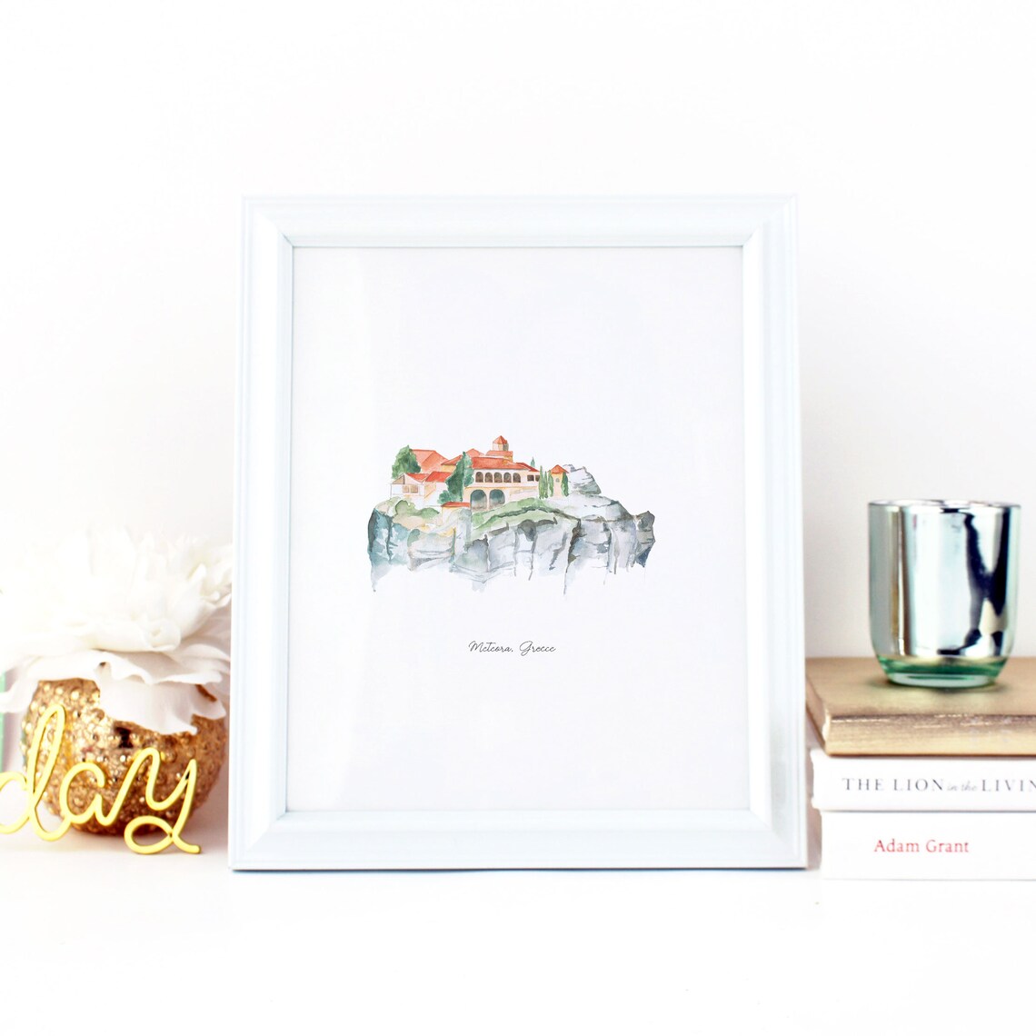 Meteora Greece Printable Illustration Wall Art Print | Etsy