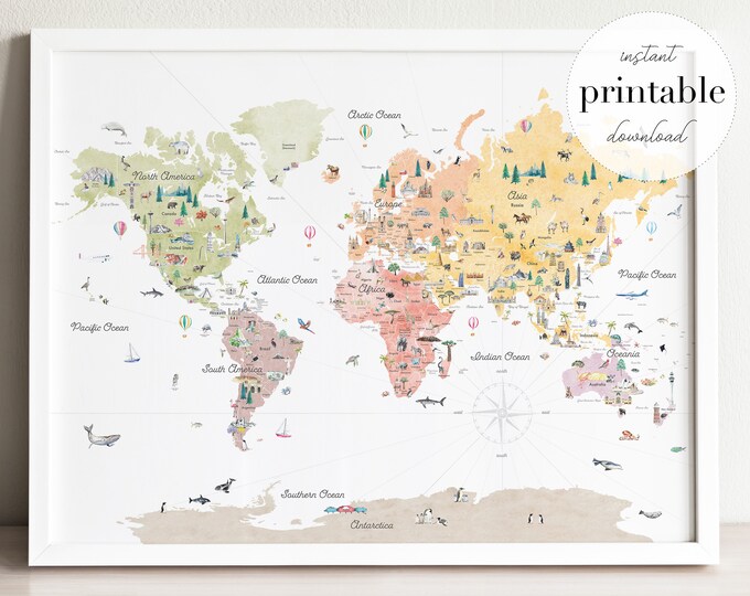 Printable TRAVEL WORLD MAP Insert for Your Personal, A5 and Letter ...