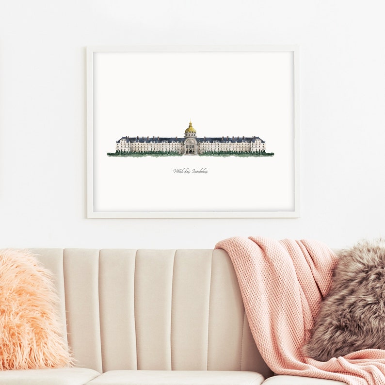 Les Invalides Printable Illustration Wall Art Print Home - Etsy