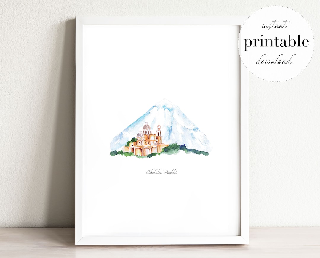 Cholula Puebla Printable, Illustration, Wall Art Print, Nursery Decor ...