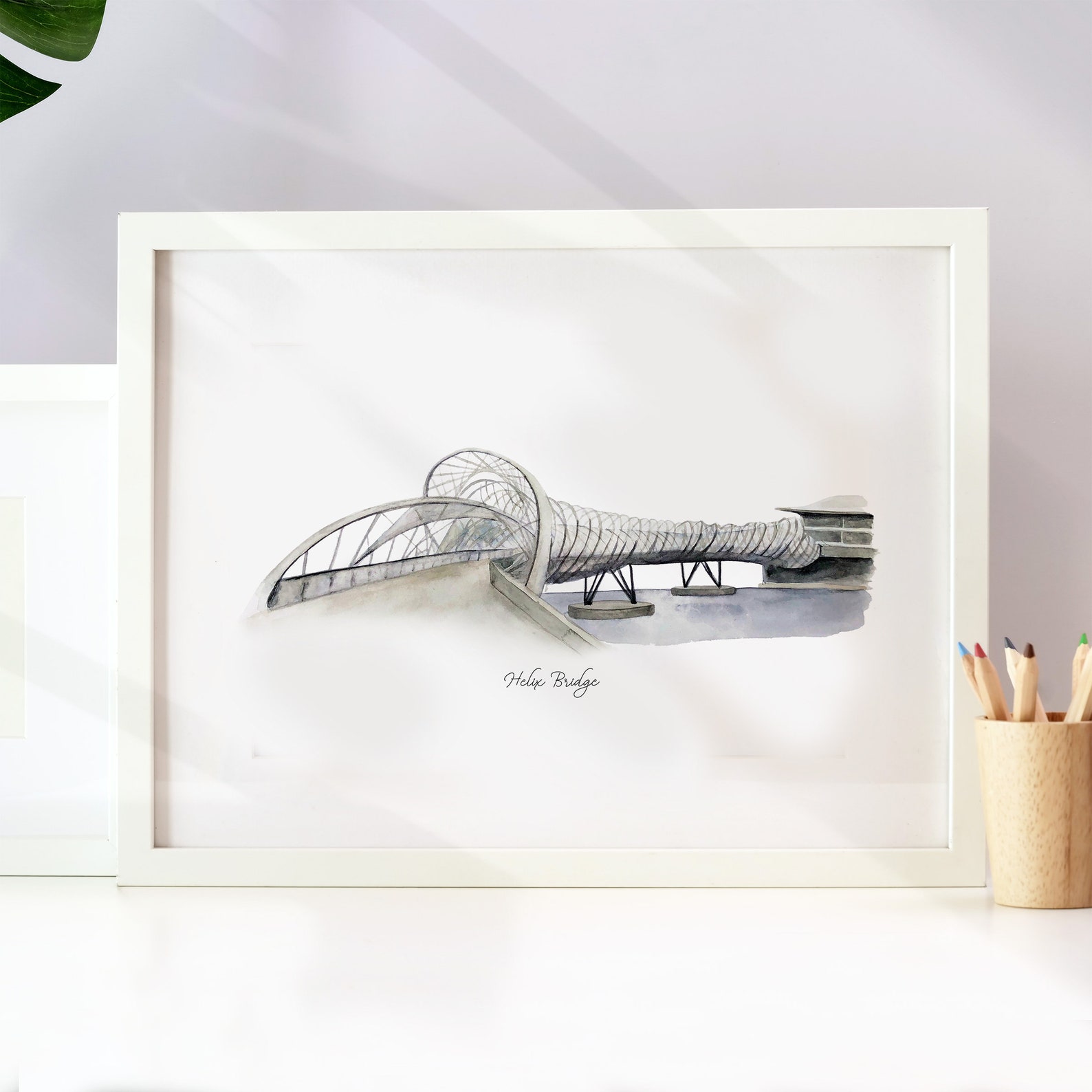 Helix Bridge Printable Illustration Wall Art Print Home - Etsy