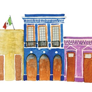 Merida Streetscape Illustrated Printable | Yucatan | Travel Art Print ...