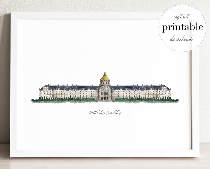 Les Invalides Printable Illustration Wall Art Print Home - Etsy