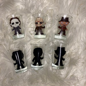 Horror Themed Shot Glasses/slasher Movies Halloween Characters - Etsy