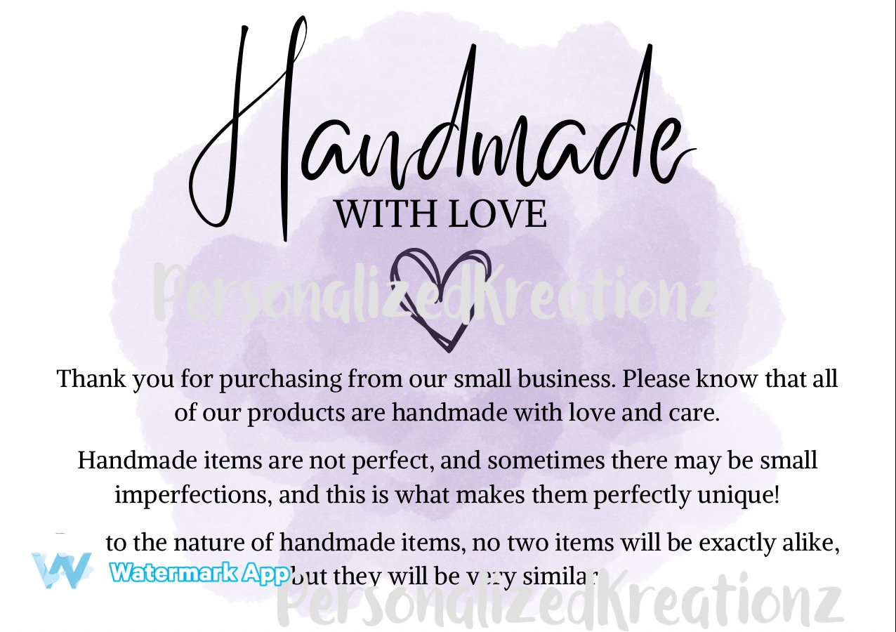 Handmade With Love | Disclaimer Cards | Thank You Cards | Thank You for ...