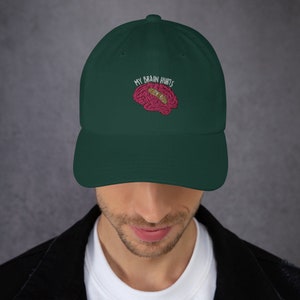 My Brain Hurts Traumatic Brain Injury TBI Concussion Awareness Dad Hat ...