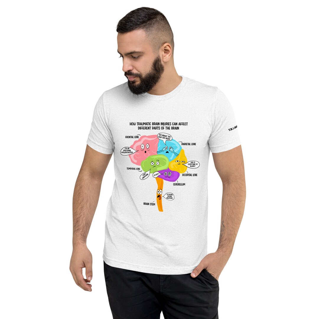 Traumatic Brain Injury TBI Brain Cartoon Unisex Short Sleeve T-shirt - Etsy