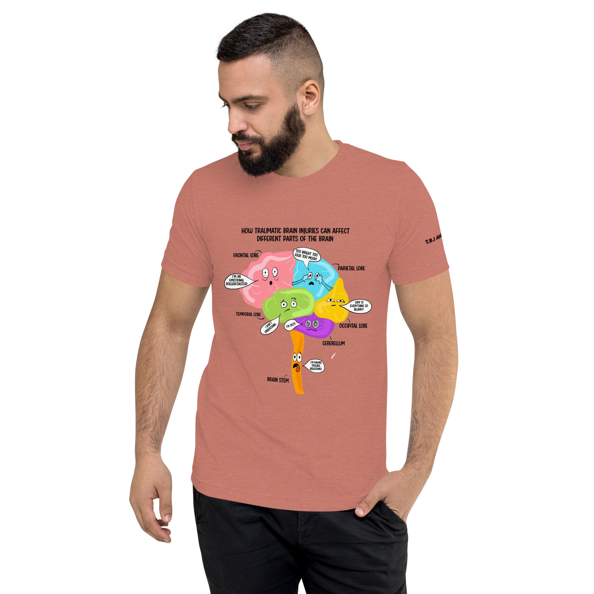 Traumatic Brain Injury TBI Brain Cartoon Unisex Short Sleeve T-shirt - Etsy