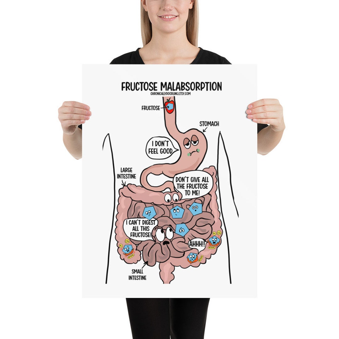 Diagrama de dibujos animados divertidos de malabsorción de fructosa ...