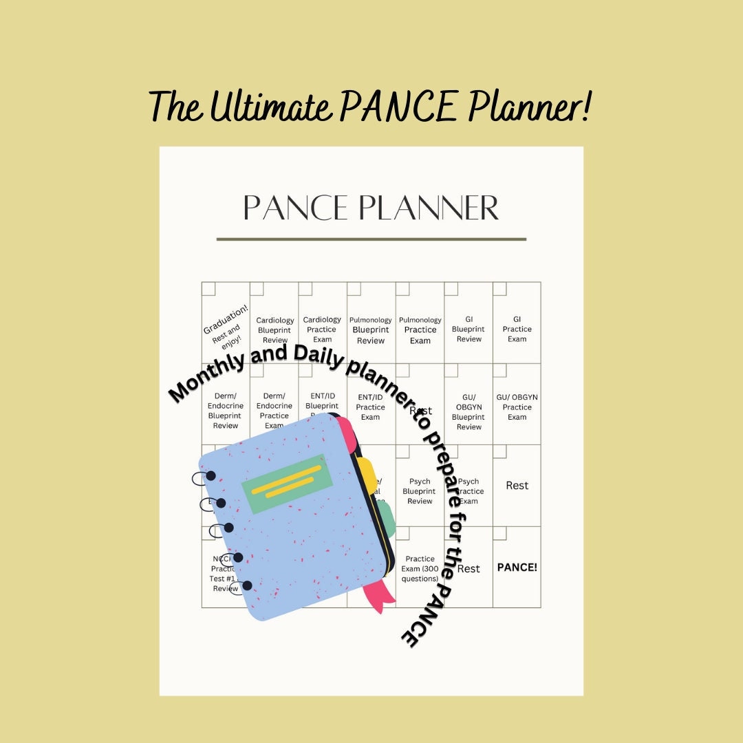 PANCE Study 28-day Digital Planner - Monthly & Daily - Etsy
