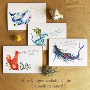 Personalised Greeting Card Dragon Design Beautiful Art Card Printed on ...