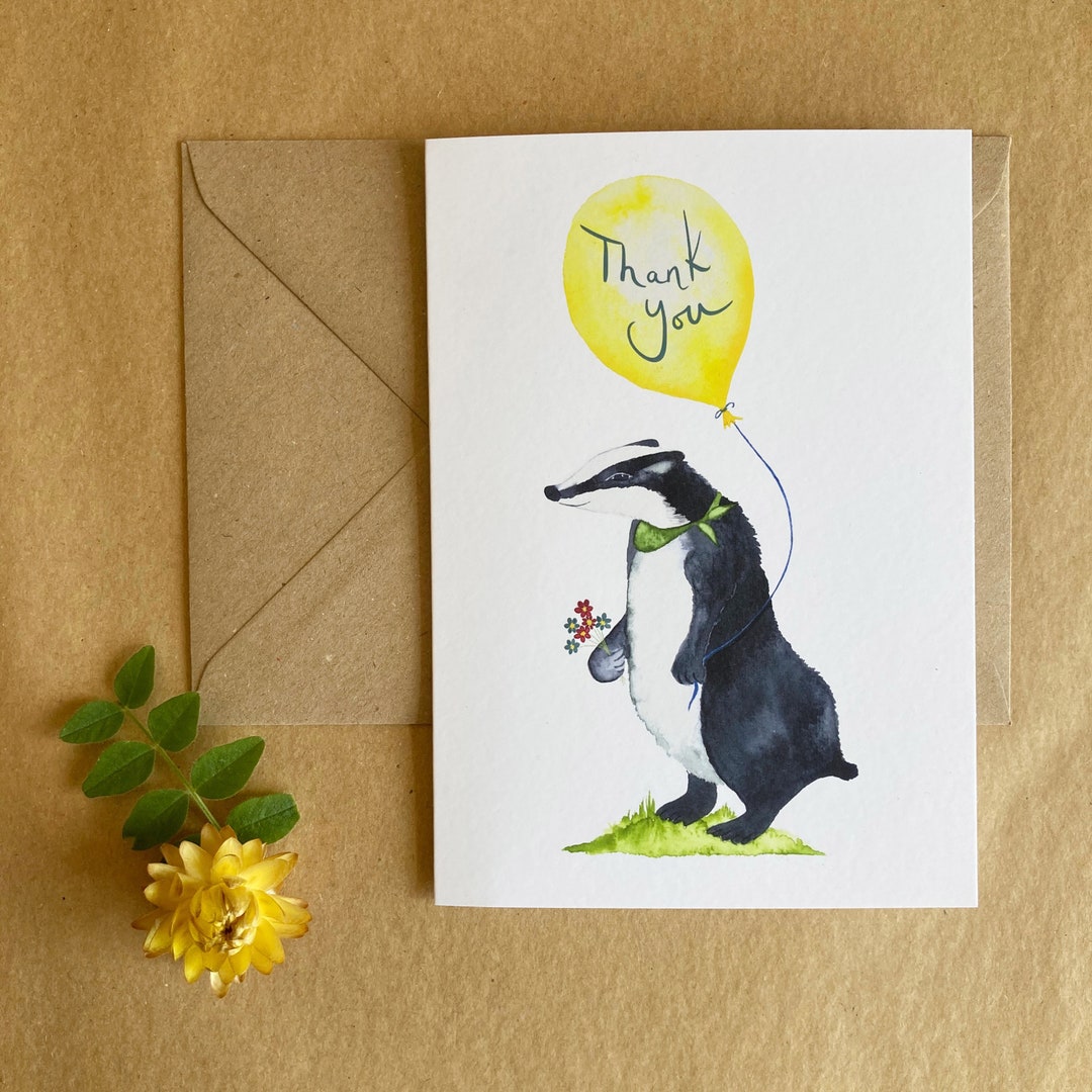 Thank You Card Badger Card Premium Art Card Printed on Sustainable ...
