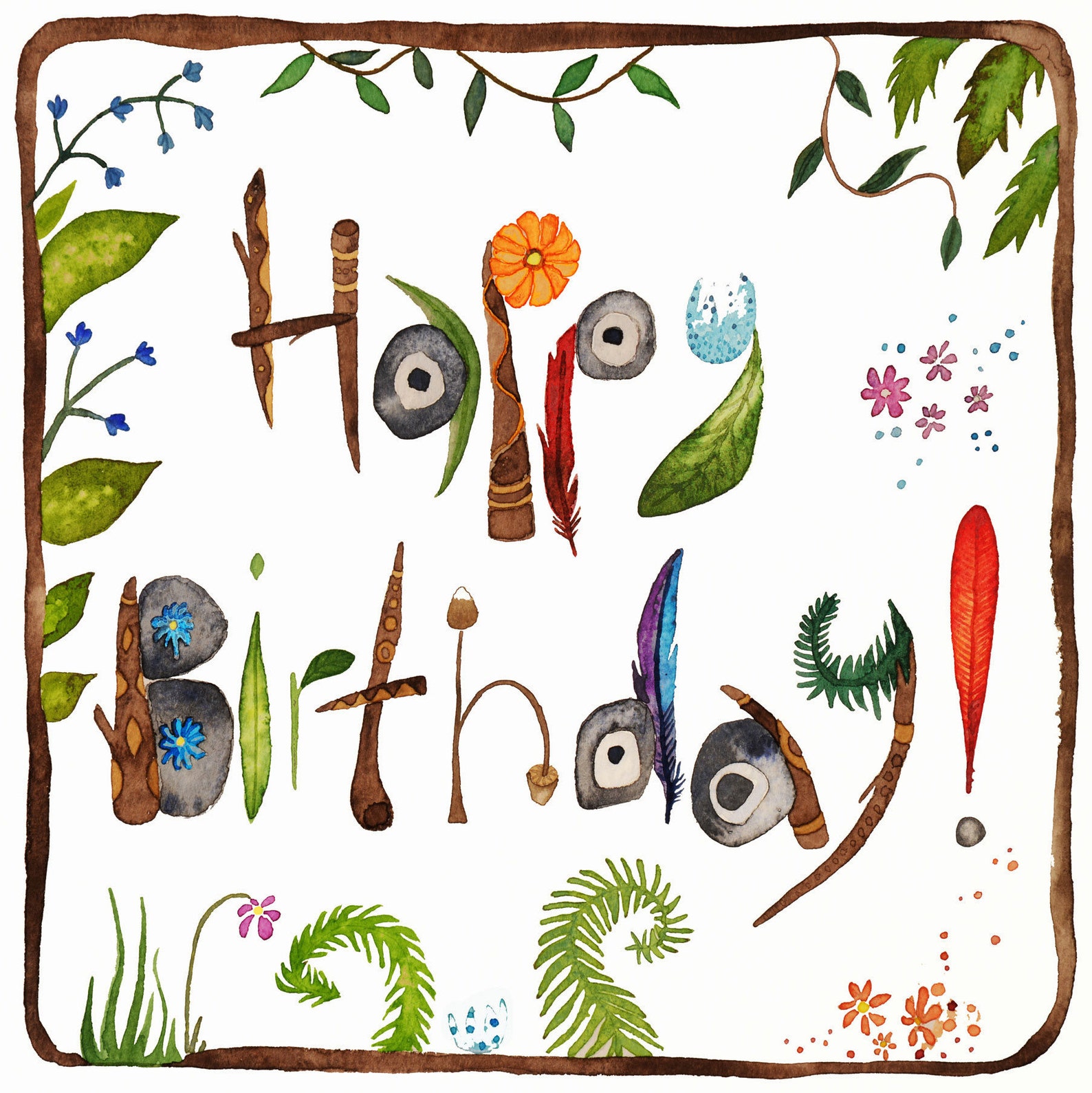 Happy Birthday Greeting Card Eco friendly Recycled Card & | Etsy