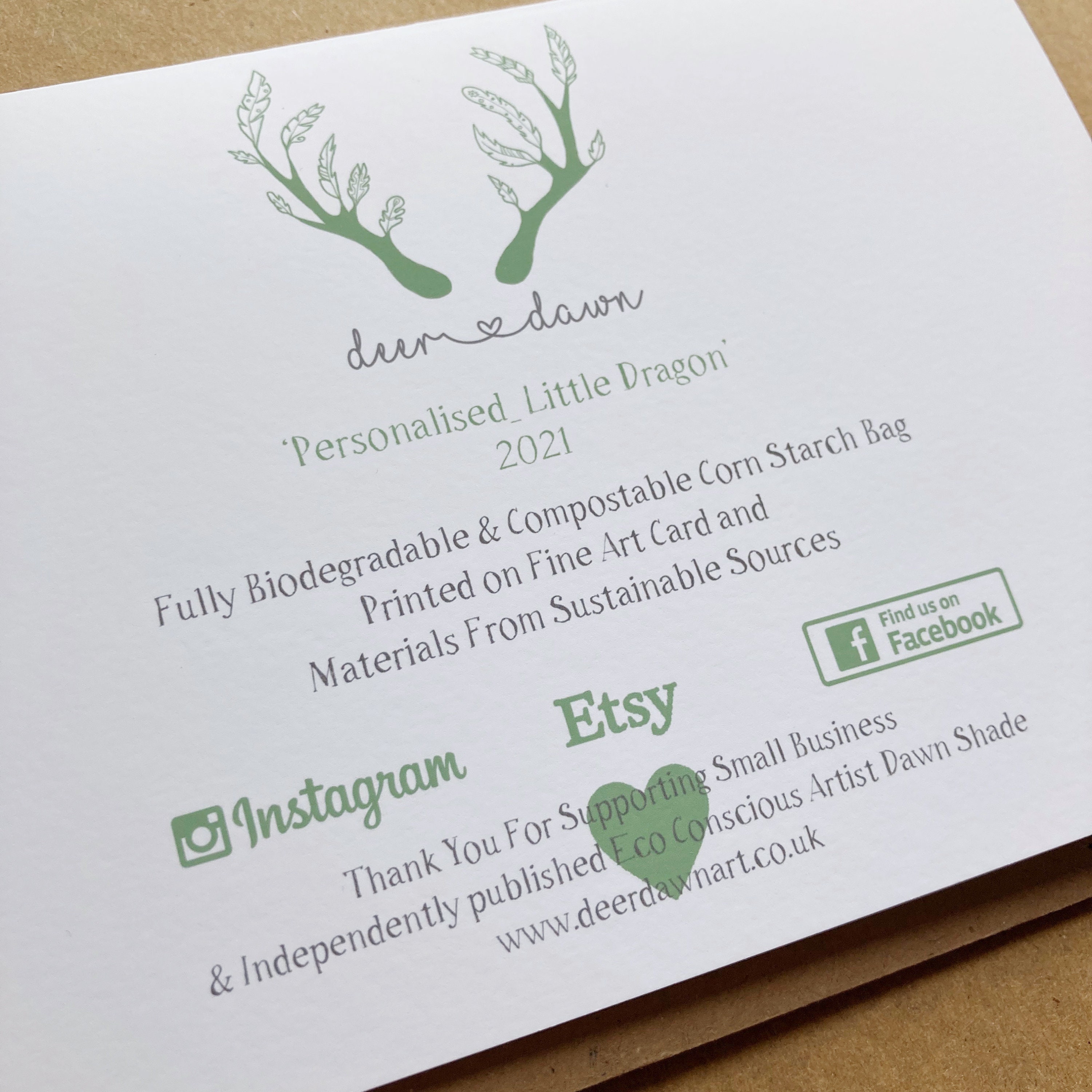 Personalised Greeting Card Dragon Design Beautiful Art Card Printed on ...