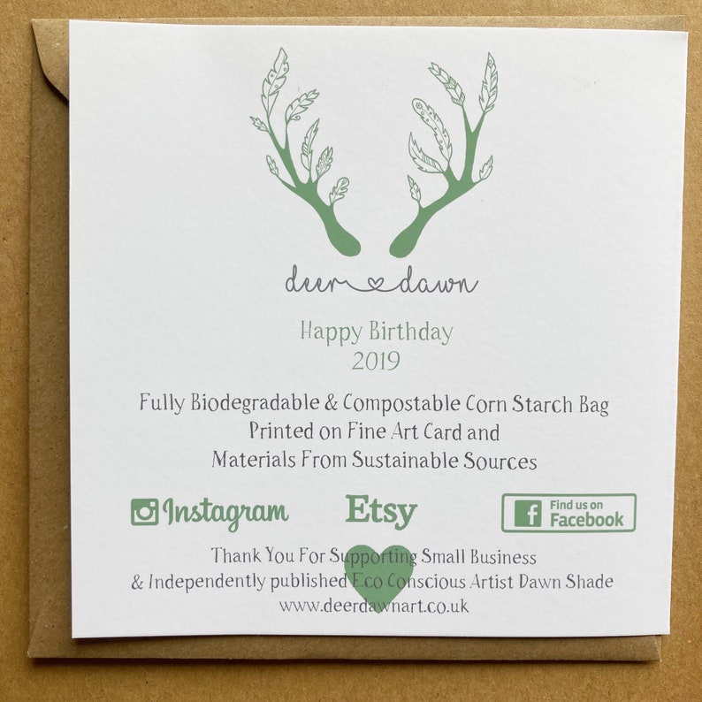 Happy Birthday Card Natural and Earthy Card Premium Art Card Printed on ...