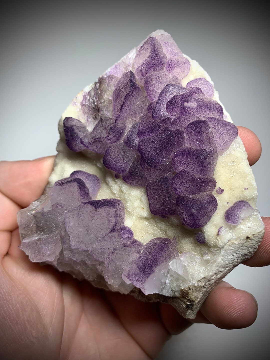 296g Purple Fluorite on Sparkly Quartz Crystal Druzy China - Etsy